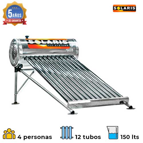 Calentador Solar Tlaloc 12 Tubos Baja Presión 150 Litros | LedsBeSolar