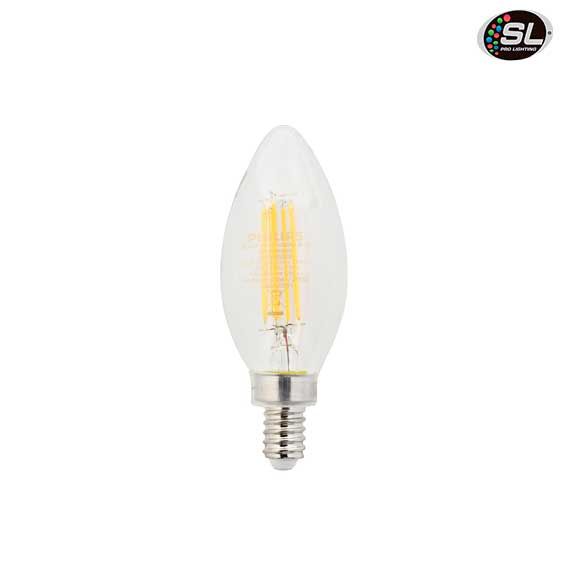 Foco LED 4W tipo Vela Base E12 Transparente | LedsBeSolar