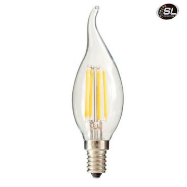 Foco LED 4W tipo Vela Flama 4 líneas E14 Transparente | LedsBeSolar