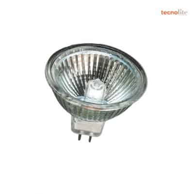 FOCO DE HALÓGENO 50W TIPO MR16 BASE GU5.5 COLOR PLATA - LEDSBeSolar