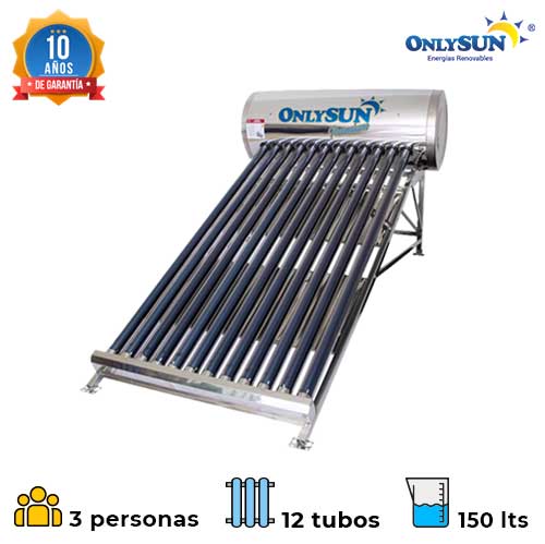 Calentador Solar OnlySun Premium 12 Tubos | Baja Presión | LedsBeSolar