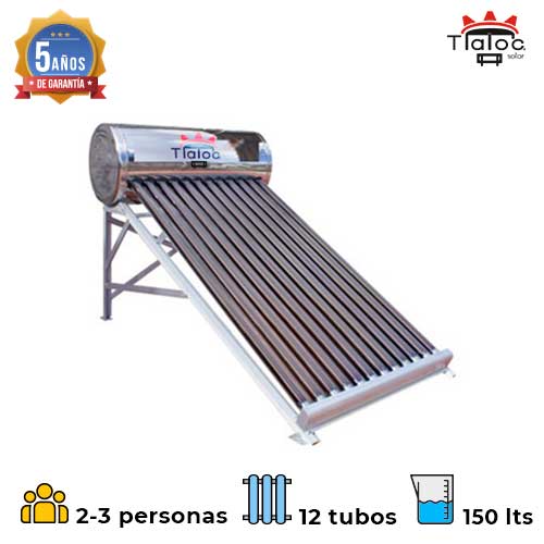 Calentador Solar Tlaloc 12 Tubos Baja Presión 150 Litros | LedsBeSolar