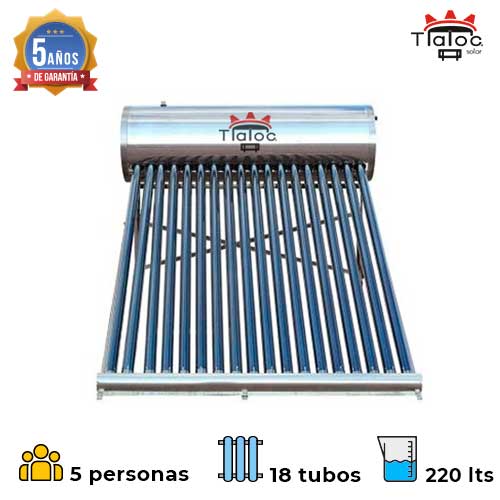 Calentador Solar Tlaloc 18 Tubos Baja Presión 220 Litros | LedsBeSolar