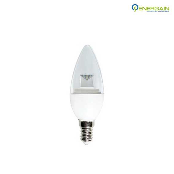Foco LED Tipo Vela Prisma Dimeable Base E14 3000K | LedsBeSolar