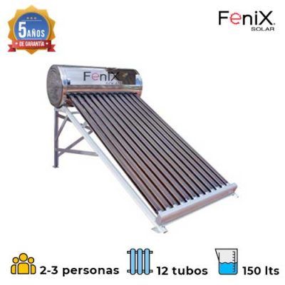 Calentador Solar Fenix 12 Tubos Baja Presión 150 Litros | LedsBeSolar